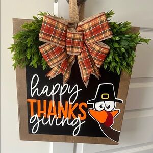 Holiday | Thanksgiving Plaid Bow Door Sign | Poshmark